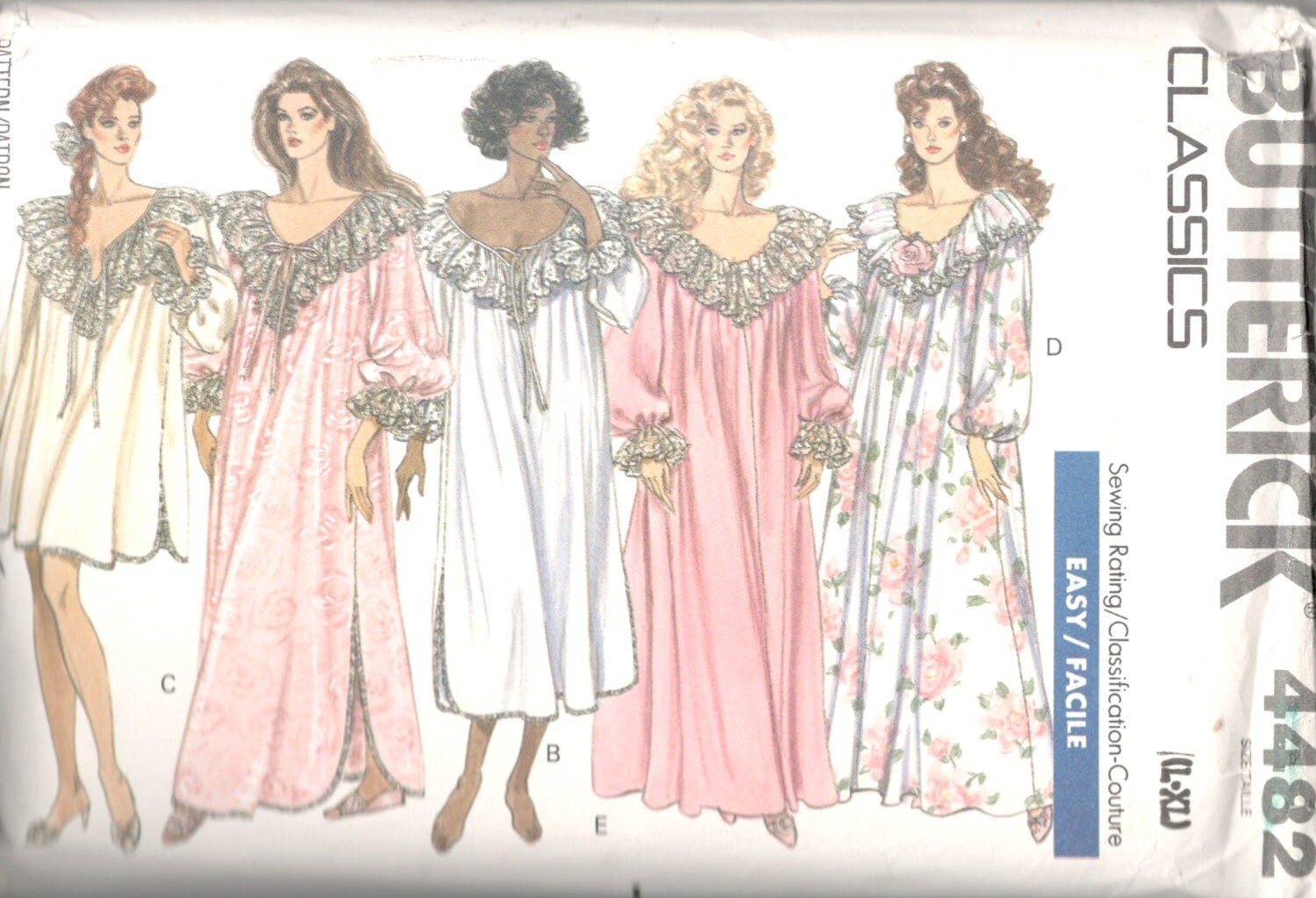 Butterick 4482 1980s Misses Romantic Nightgown Pattern by mbchills
