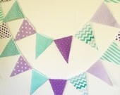 Items similar to Purple, Lavender, Mint, Turquoise, Banner, Bunting ...