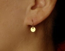 Unique gold disc earrings related items | Etsy