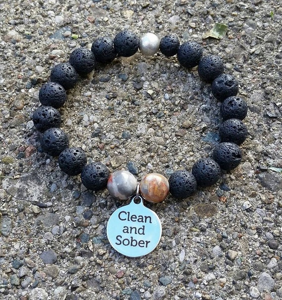 Clean And Sober Lava Stretch Bracelet Unisex By Cutrivercustoms