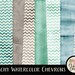 Watercolor Digital Paper Pack Chevron Beachy Watercolor