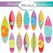 CLIPART SET Summer Printable Surfboards by MissAngelClipArt