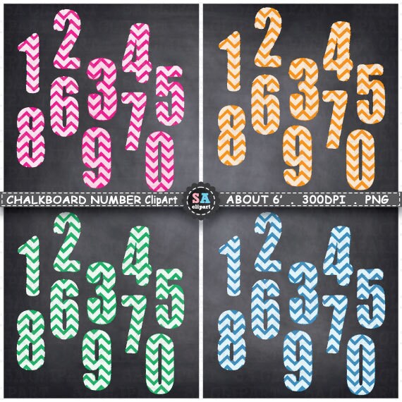 Chalkboard Numbers Clipart CHALKBOARD NUMBERS