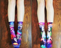 Unique galaxy socks related items | Etsy