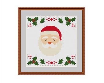 Santa cross stitch | Etsy