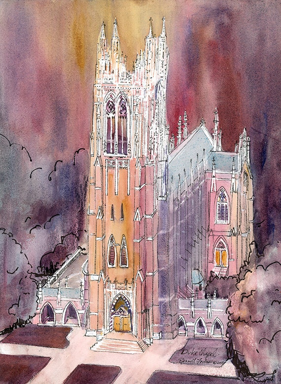 Duke Chapel Print Duke University Hand signed Limited Edition