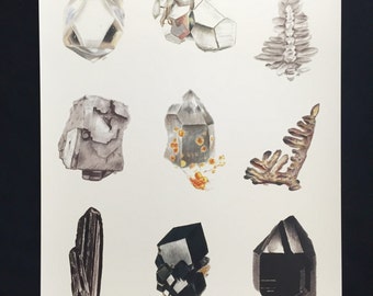Mineral drawing | Etsy