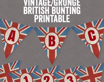 Union Jack Bunting Printable Editable British London Union