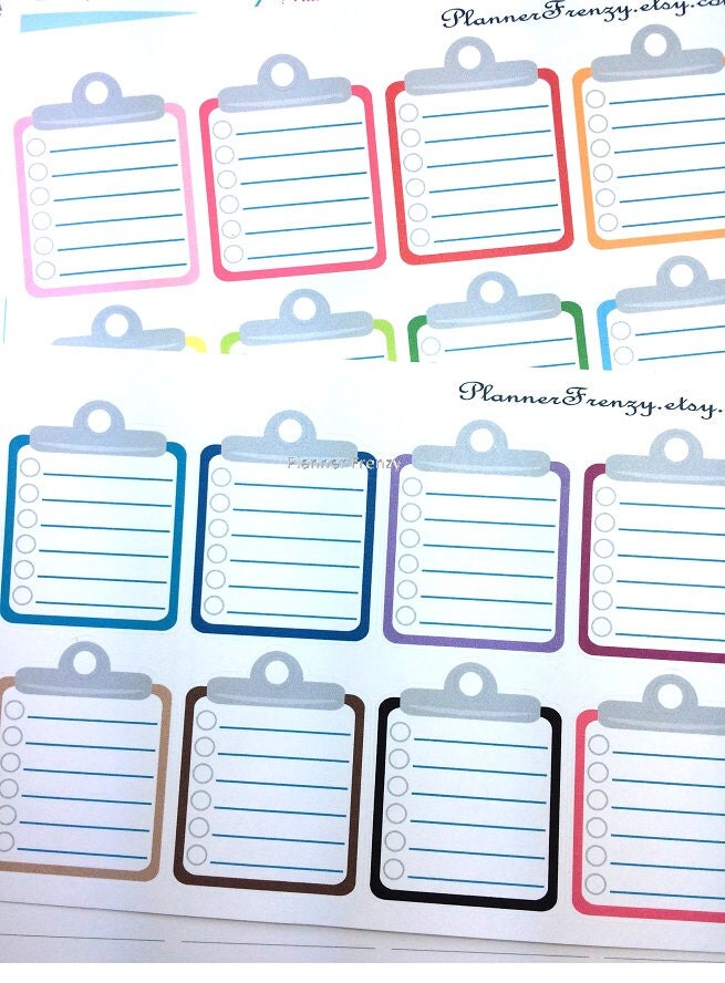 16 Clipboard To Do Checklist Stickers LF621