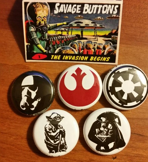 Star Wars button set of 5 1 inch buttons