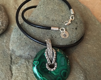 Copper Wire Weave Bail with Yellow Ocher Jasper by MapleHandMade