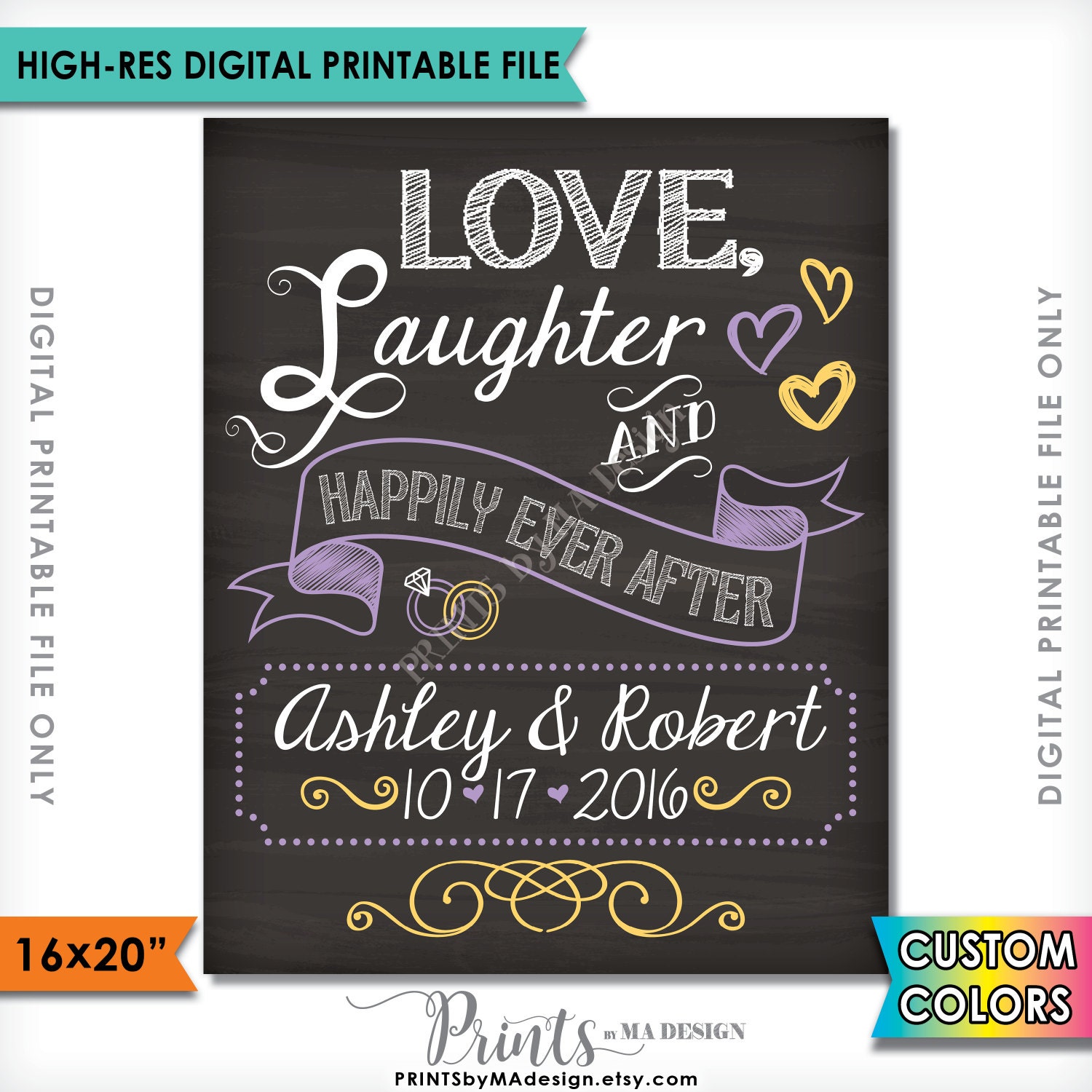 Love Laughter Happily Ever After Wedding Sign Rehearsal