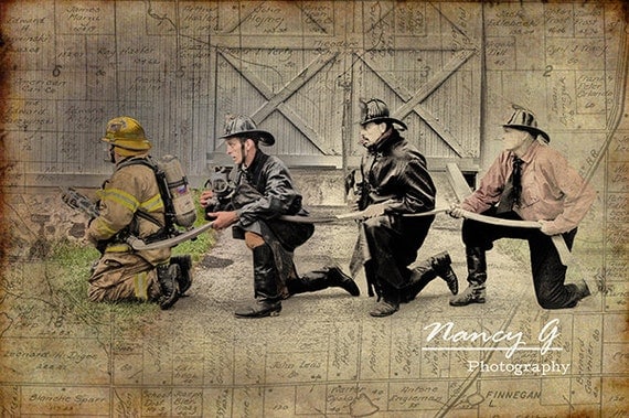 Firefighters from late 1800s to modern Fine by NancyGPhotography
