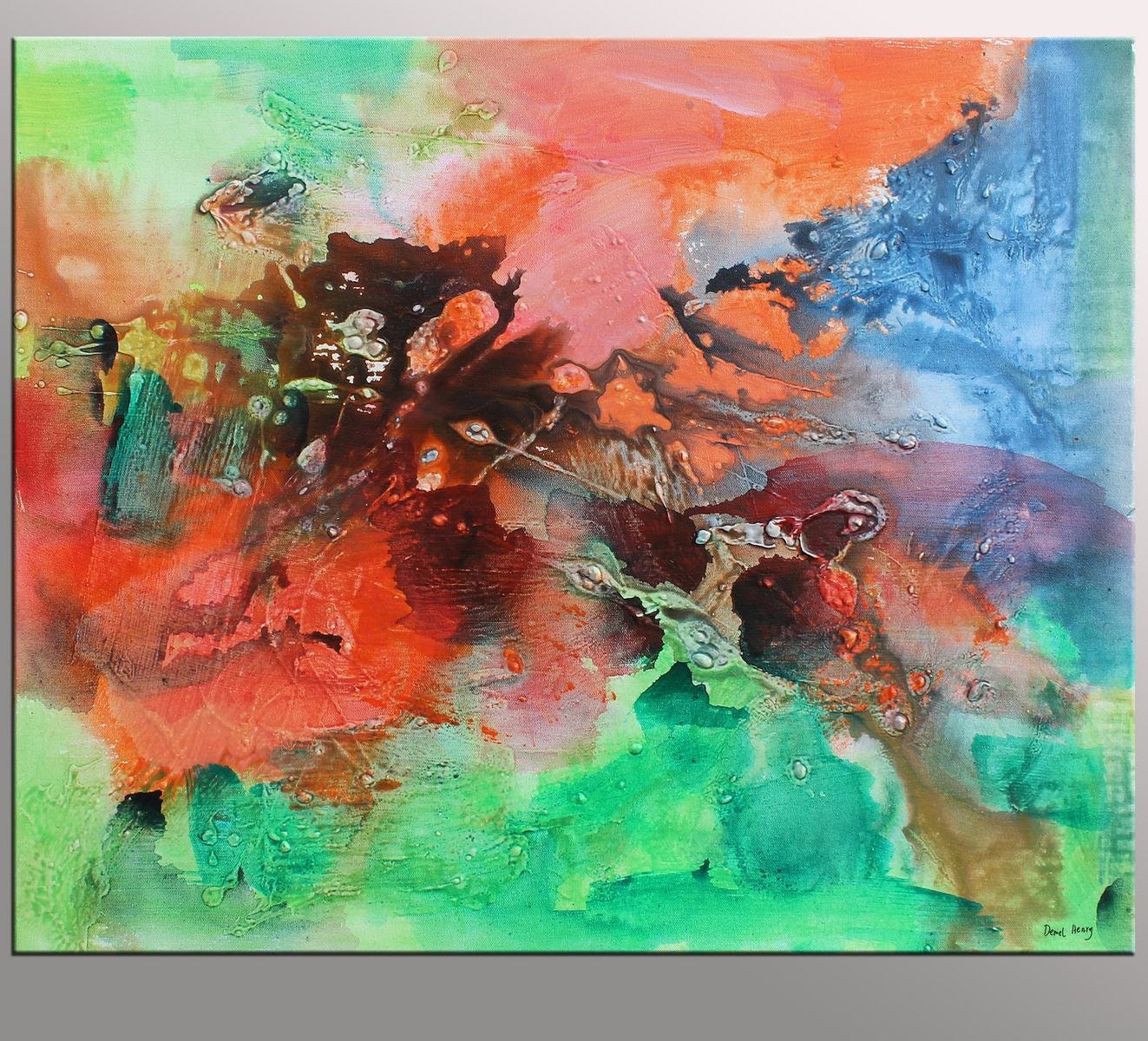 Abstract Painting Vivid Color Canvas Art Abstract Painting