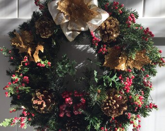 Cream berry wreath | Etsy