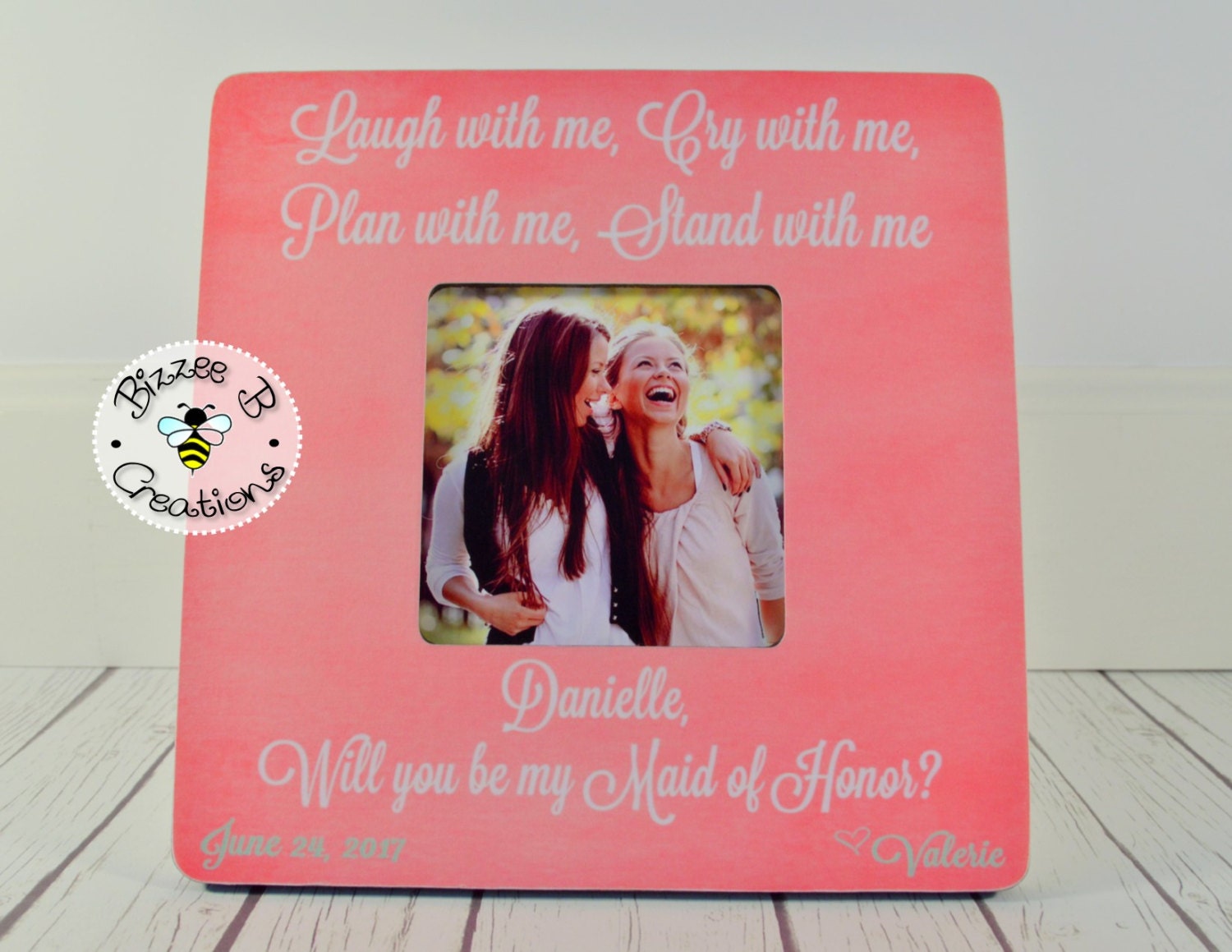 Personalized Maid/Matron of Honor gift Laugh by BizzeeBCreations