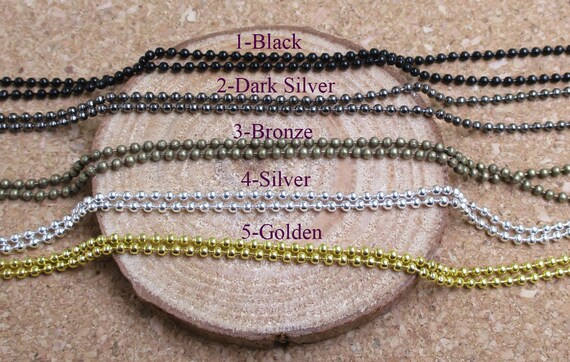 2Pcs Length 70CM Small Bead Metal ChainBead Diameter