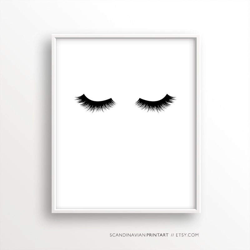 Lashes print black lashes lash lashes poster by ScandinavianWalls