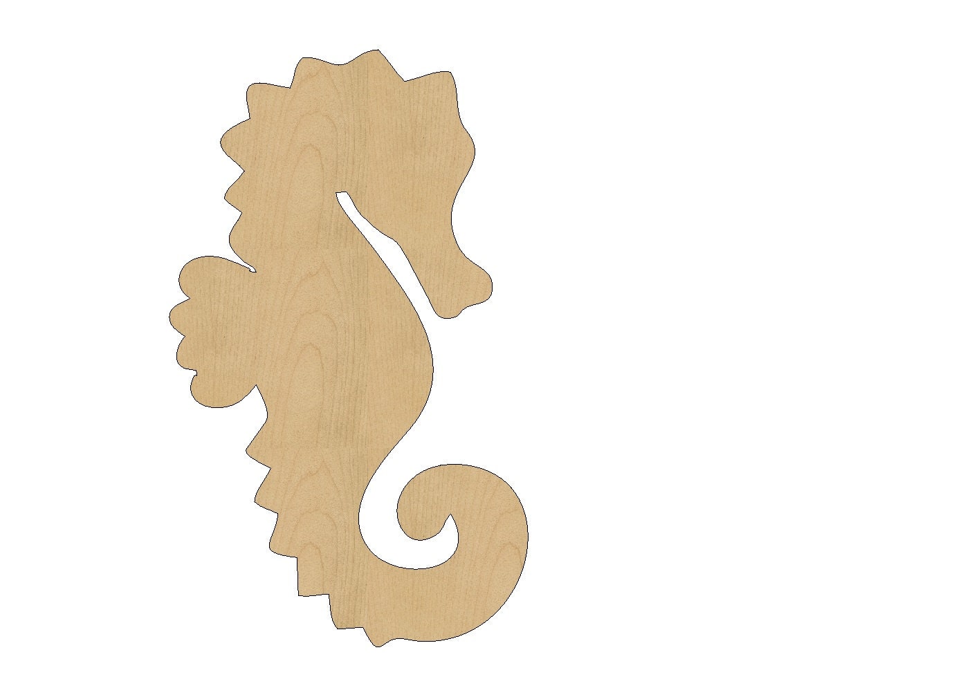 Seahorse Cutout Shape Laser Cut Unfinished Wood Shapes Craft