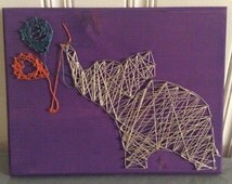 Unique elephant string art related items | Etsy