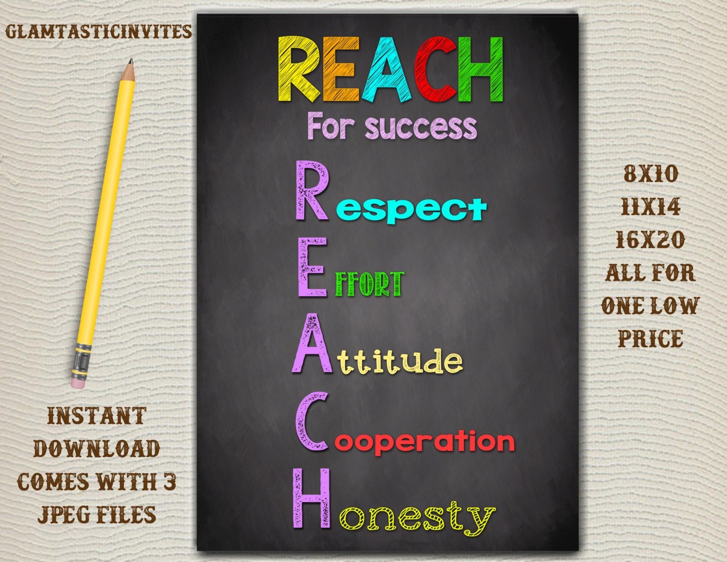 Classroom Decor Teacher Decor Reach Success Reach for