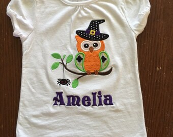 Girls owl shirt | Etsy