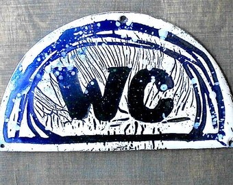 Enamel wc sign | Etsy