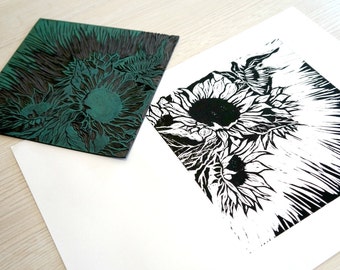 Relief block print | Etsy