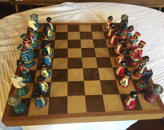 Painted chess set | Etsy