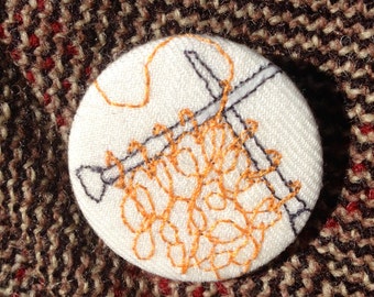 Knitting brooch | Etsy