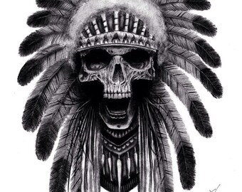Indian chief skulls | Etsy