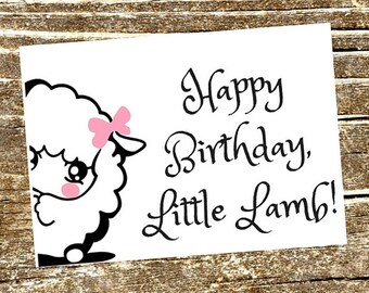 Lamb birthday card | Etsy