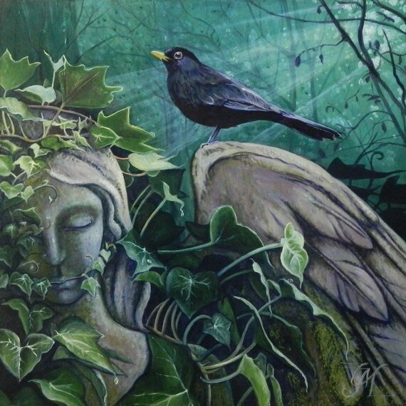 Original oil painting Curiosity canvas art 40x40 cm