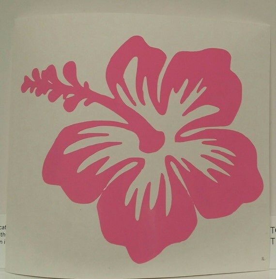 Hibiscus Decal Tropical Flower Decal Hawaiian Flower Decal