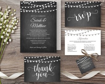 Wedding Invitation Template Instant Download by MintyPaperieShop