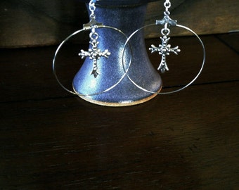 Charm hoop earrings | Etsy