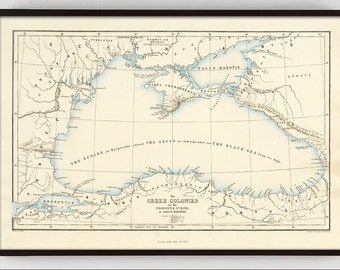 Old map of greece | Etsy