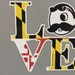 Natty Boh Maryland Flag Love Sticker Decal