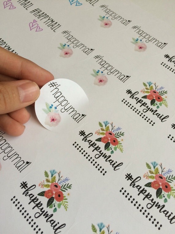 happymail Shipping Floral & Colorful Stickers by eight28designs