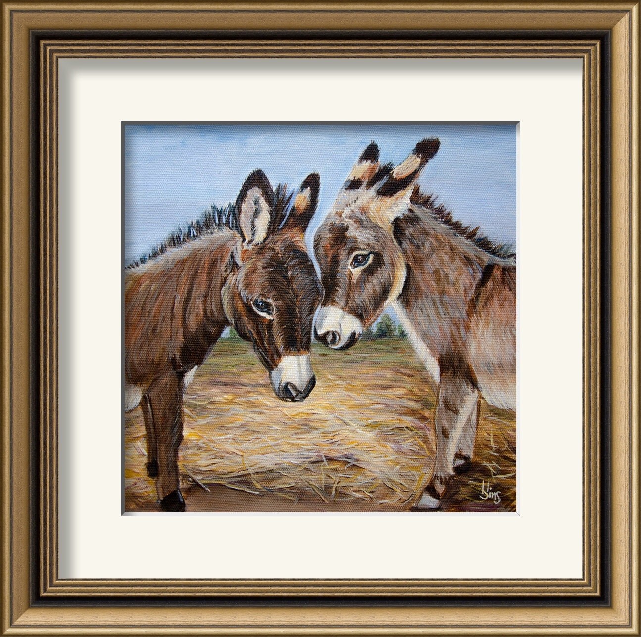 Donkey print farmhouse decor Donkey painting by HeatherSimsArt