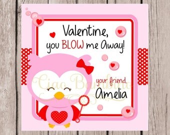 Owl valentine card | Etsy