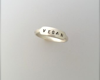 Vegan Band Ring-Vegan Jewelry-Eco Friendly-Vegan Gift-Plant