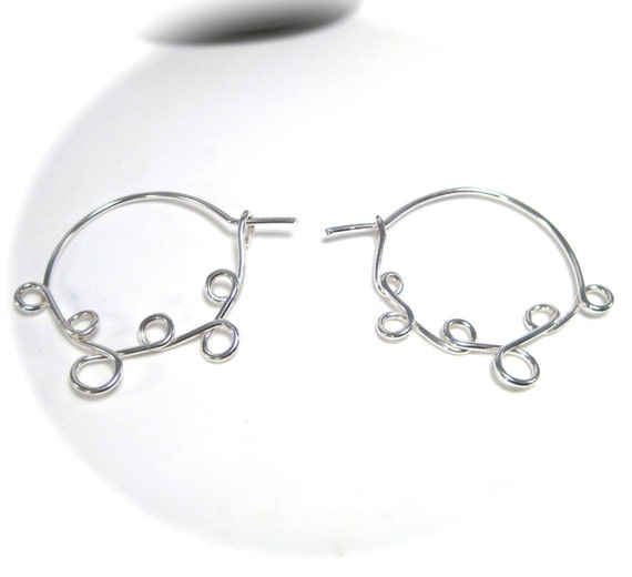 Loop de Loop Silver Hoop Earrings Funky Silver by TwistedDesigns