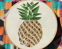 Popular items for pineapple embroidery on Etsy