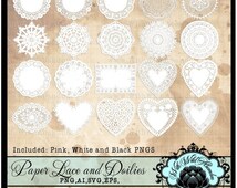 ON SALE Doily and Paper Lace Silhouettes, Lace Vectors, Doily Clipart ...
