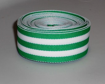 Green striped ribbon | Etsy