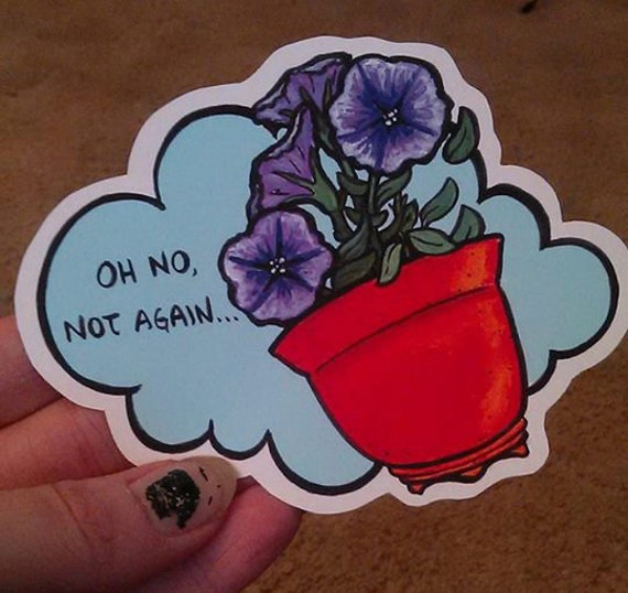 Petunia vinyl sticker Oh No Not again from Hitchhiker's