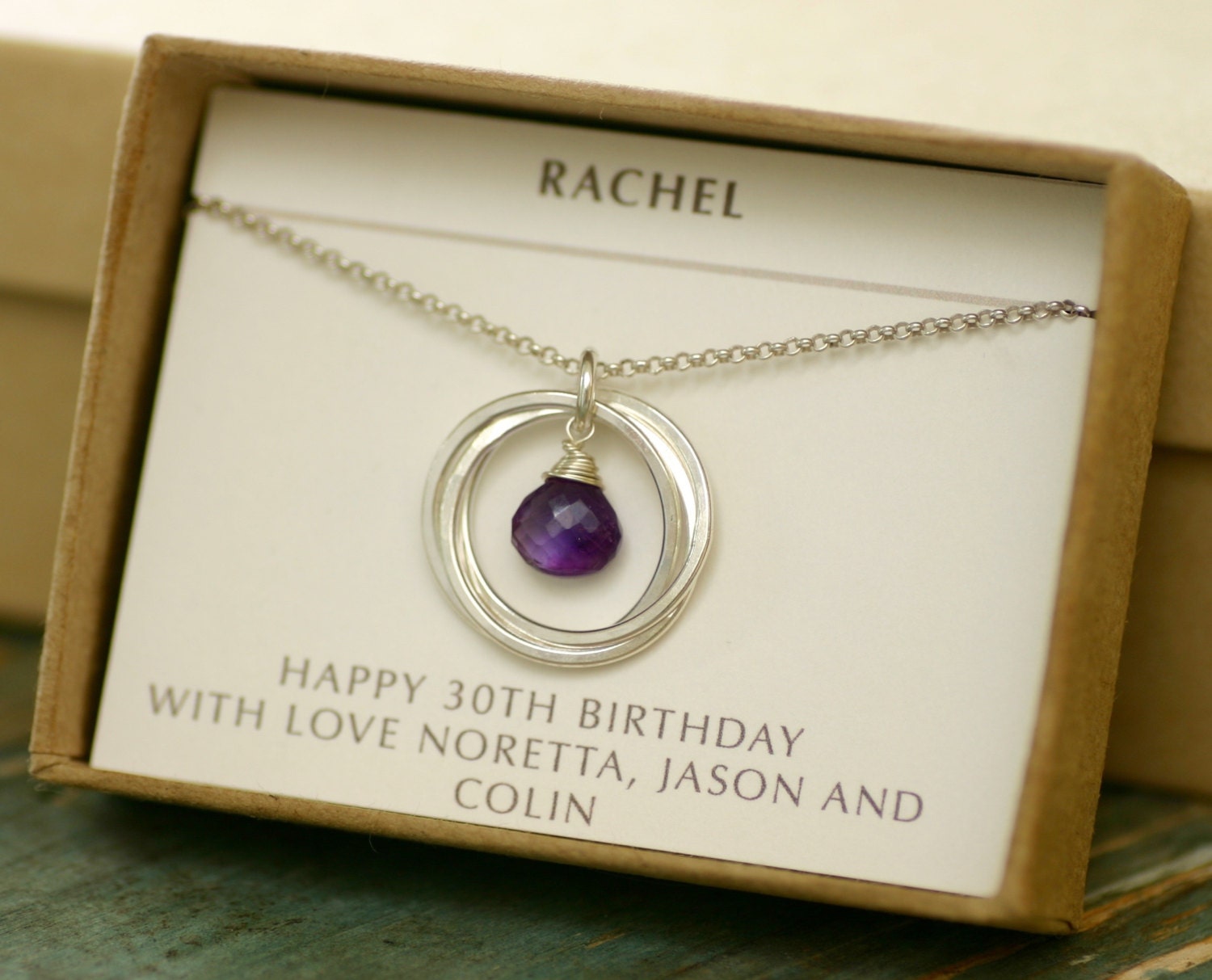 30th Birthday Gift For Her Amethyst Necklace For Daughter 3