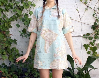 Unique world map fabric related items | Etsy