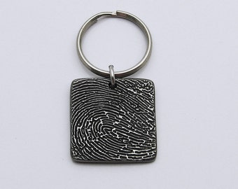 Fingerprint keychain | Etsy